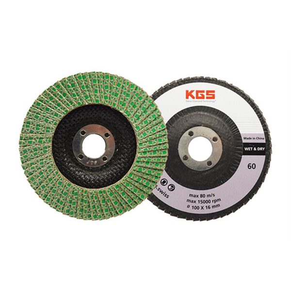 KGS Hybrid CN Flap Disc 115 x 22.23mm Green #60 - Farnese Stone Tools